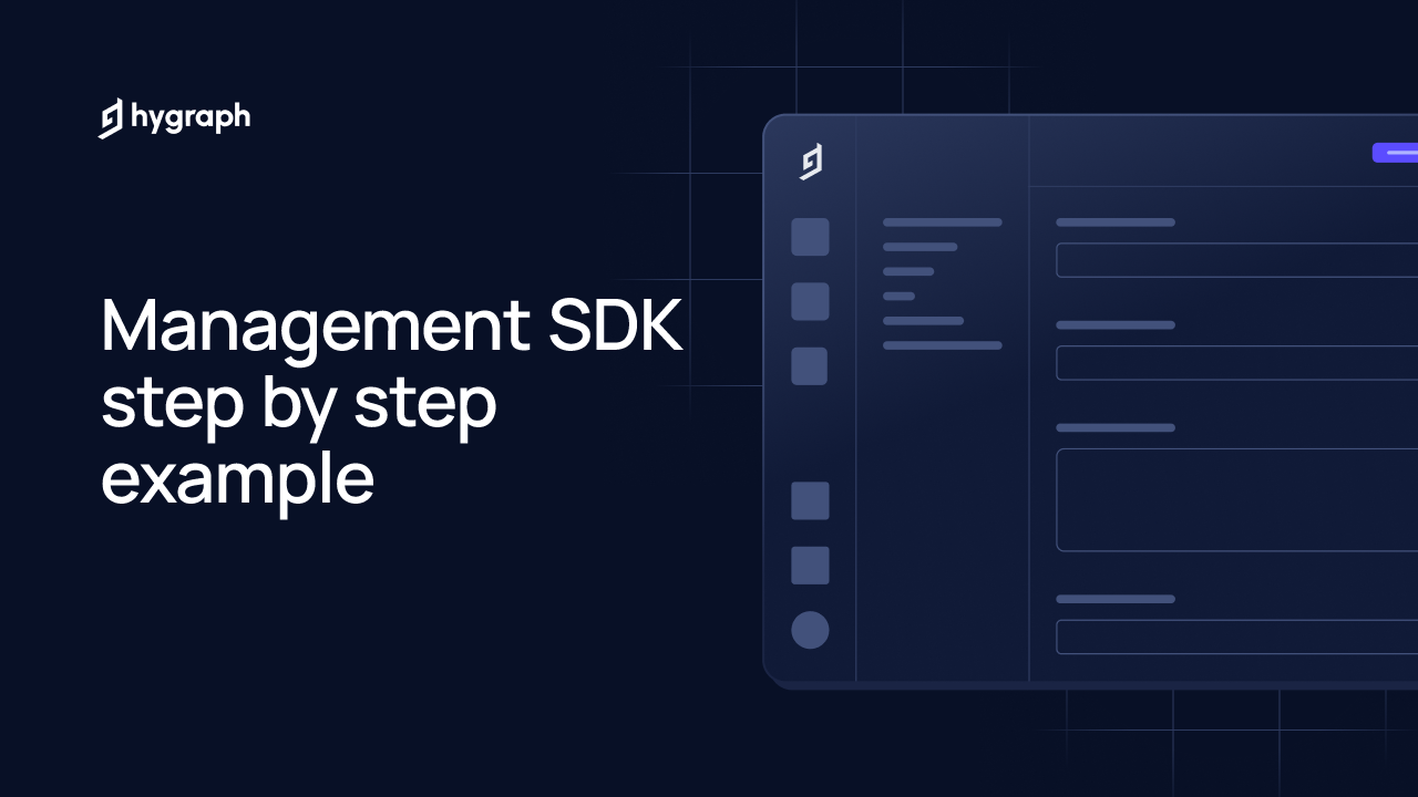 Management SDK step by step example | Hygraph