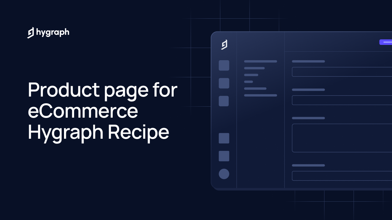 Product page for eCommerce Hygraph Recipe | Hygraph