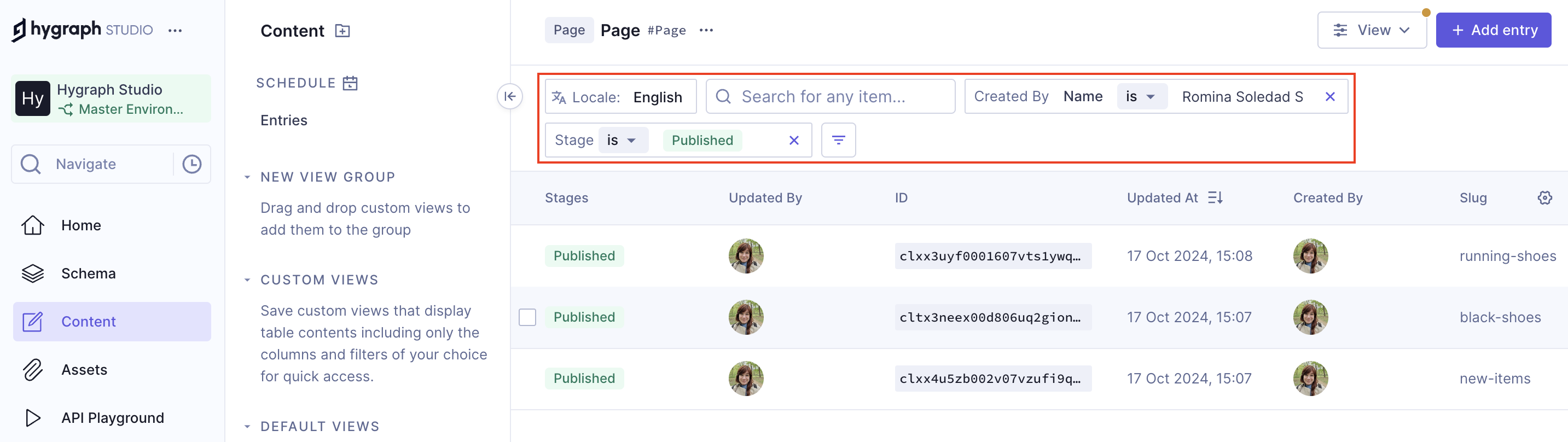 Learn more about using quick filters & adjusting filters manually | Hygraph